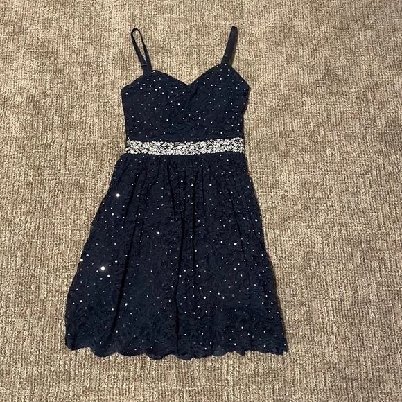 B. Smart | Dresses | Navy Blue Sparkly Prom Homecoming Dress Size ...